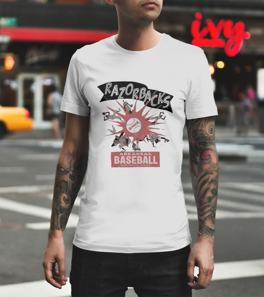 Razorbacks Arkansas Baseball The Strike Baum Walker Stadium T-Shirt