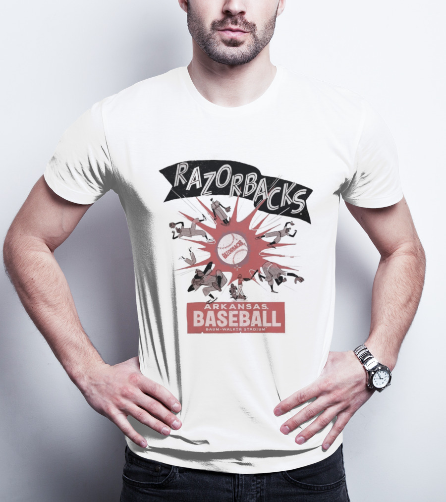 Razorbacks Arkansas Baseball The Strike Baum Walker Stadium T-Shirt