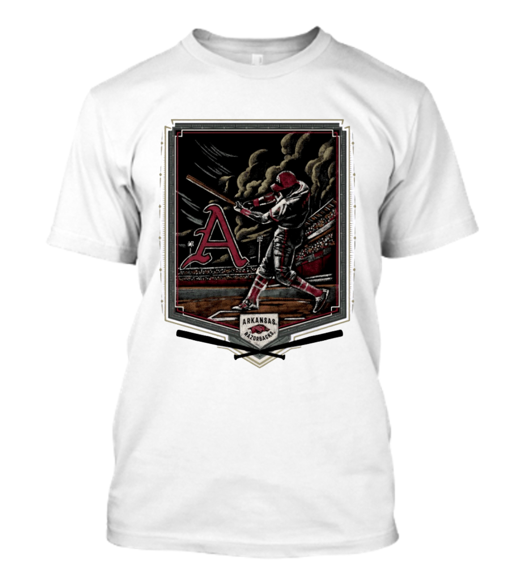 Arkansas Razorbacks The Thunder Baseball Stadium Scene T-Shirt