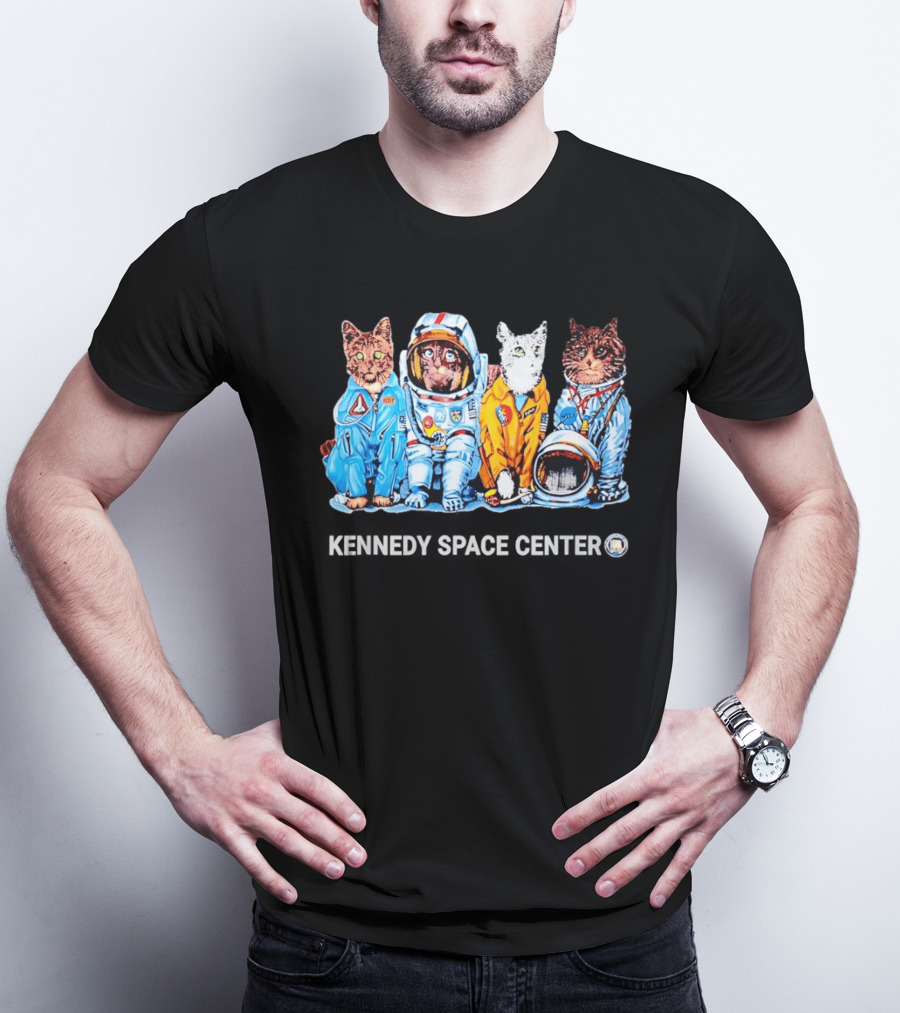 Kennedy Space Center Cats In Astronaut Suits T-Shirt