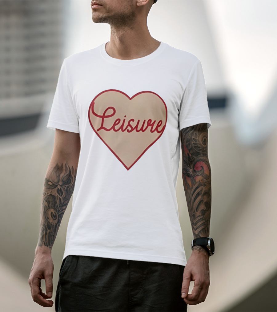 Leisure Heart Vintage Script Style Red T-Shirt