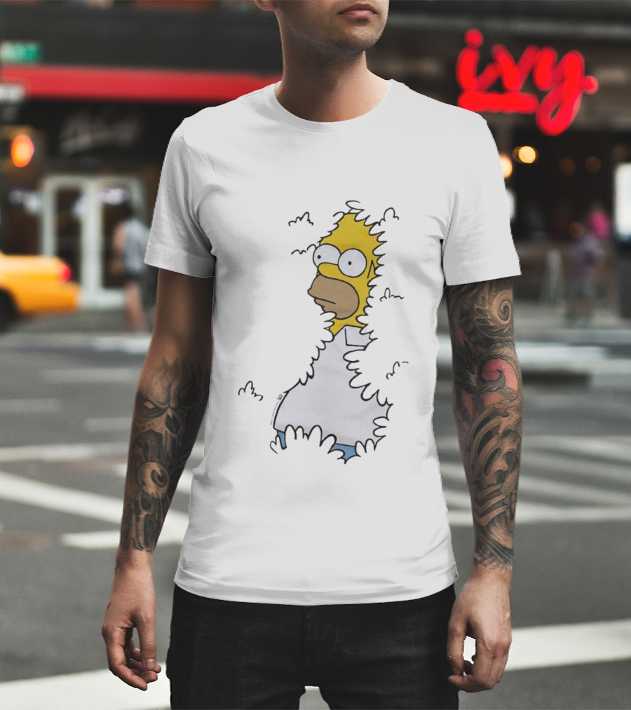 The Simpsons Homer Disappearing Into Bushes Meme T-Shirt