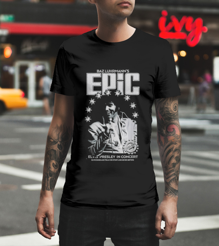 Elvis Presley Baz Luhrmann's Epic Legend In Black & White T-Shirt
