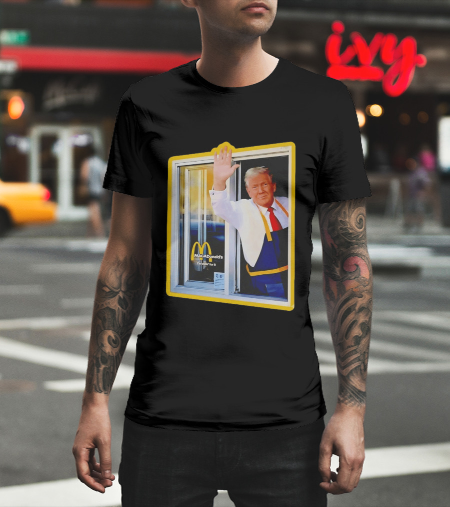 MAGA Donald's I'm Votin' For It Drive Thru Window Mockup T-Shirt