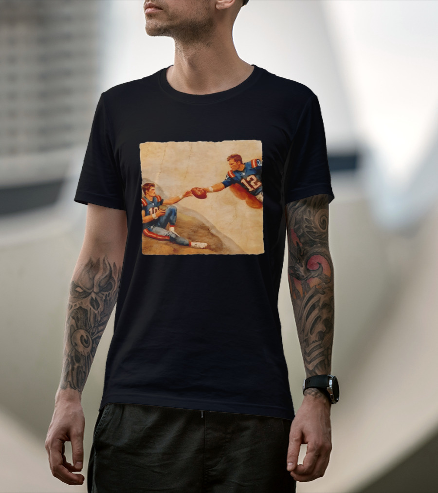 New England Patriots Tom Brady Drake Maye Meme Football T-Shirt
