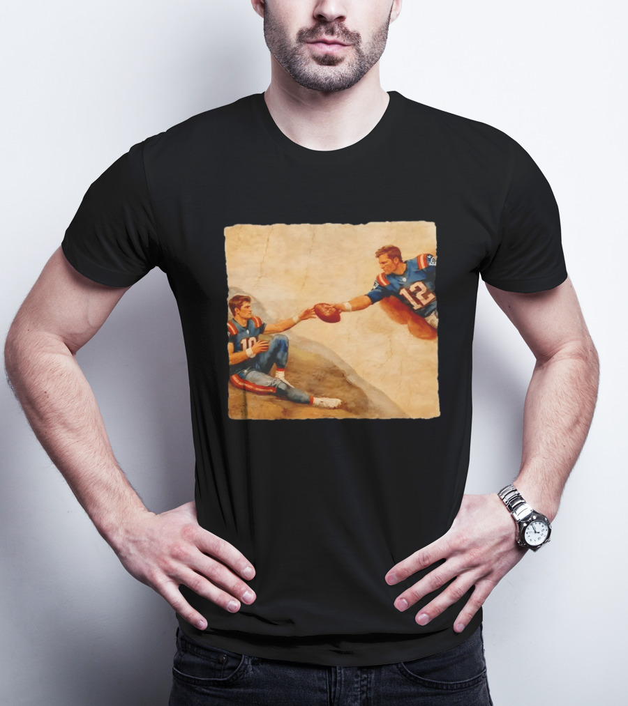 New England Patriots Tom Brady Drake Maye Meme Football T-Shirt