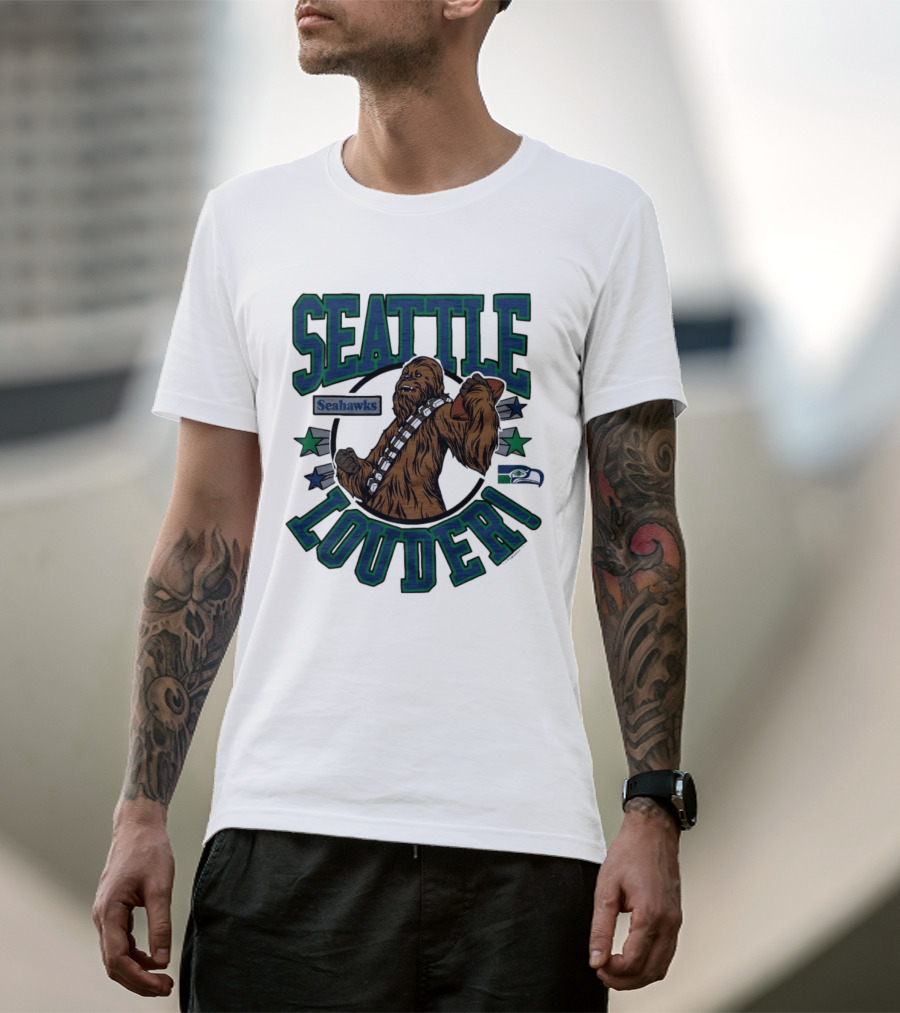 Seattle Seahawks Louder Star Wars Chewbacca T-Shirt