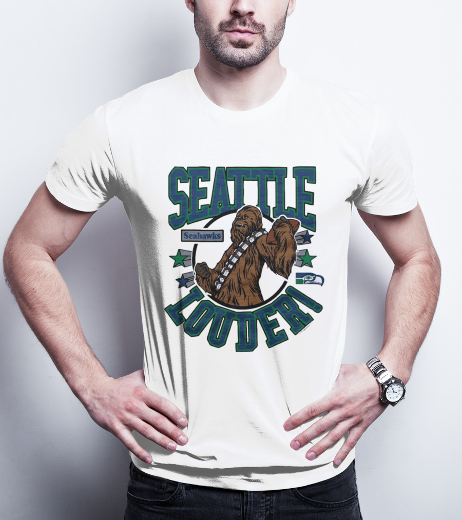 Seattle Seahawks Louder Star Wars Chewbacca T-Shirt