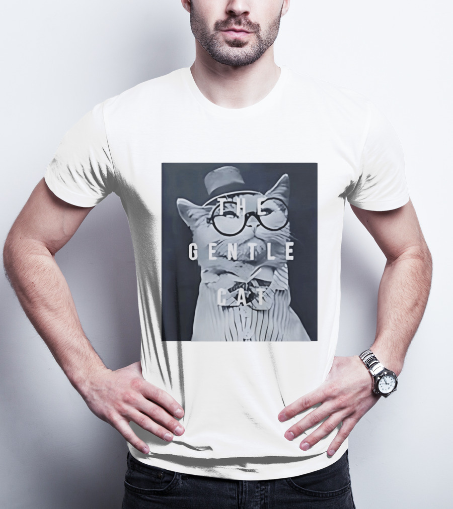 The Gentle Cat With Glasses And Top Hat T-Shirt
