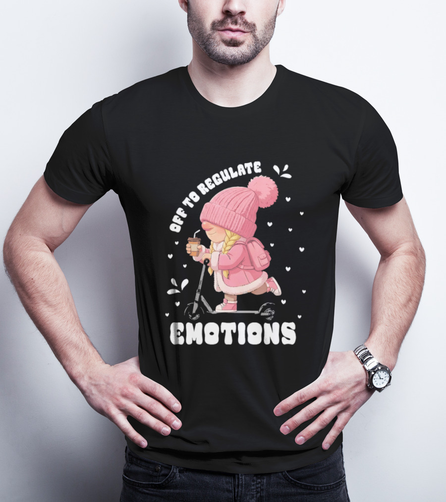 Off To Regulate Emotions Gnome Cozy Scooter Counselor T-Shirt