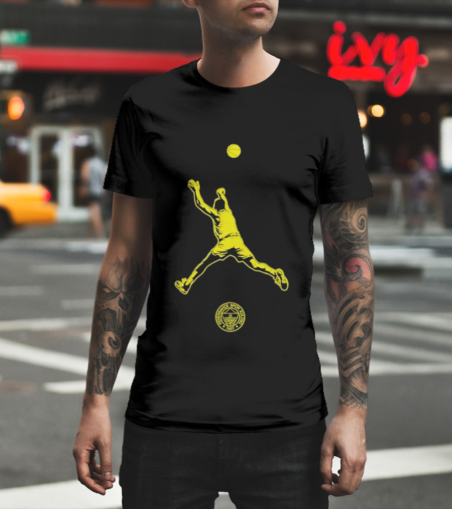 Fenerbahce Lacivert Son Saniye Basketball Spor Kulübü 1907 Sarı Lacivert Topçu T-Shirt