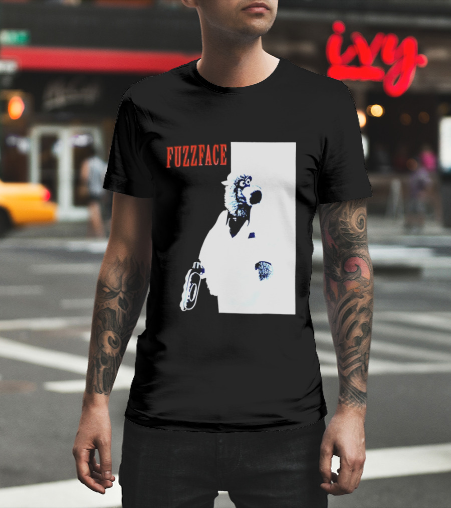Fuzz Face Muppet Holding Hair Dryer T-Shirt
