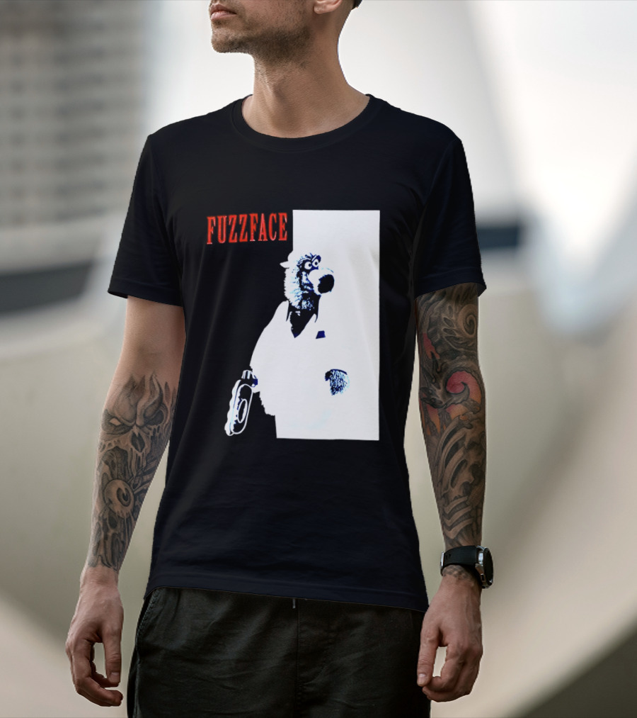 Fuzz Face Muppet Holding Hair Dryer T-Shirt