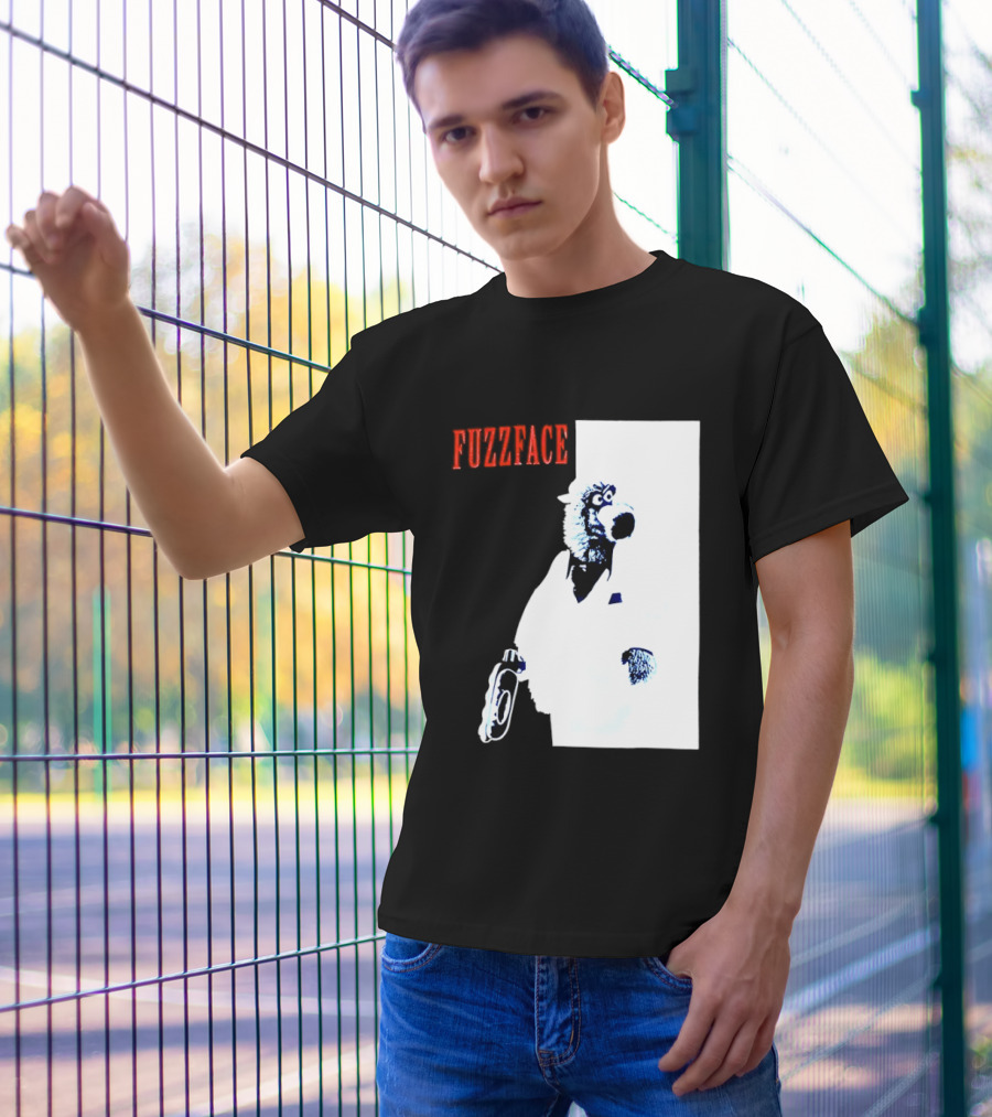 Fuzz Face Muppet Holding Hair Dryer T-Shirt