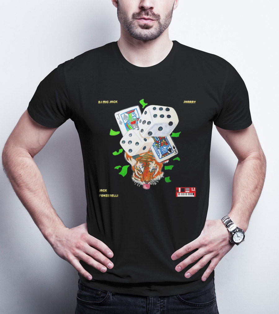 Jack Fonzerelli Volume One DJ Mic Jack JHarry Dice Cards Tiger Keyboard T-Shirt