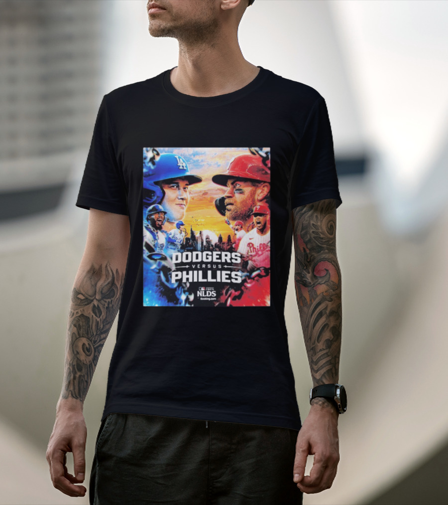 Los Angeles Dodgers Versus Philadelphia Phillies 2025 MLB NLDS Epic Showdown T-Shirt