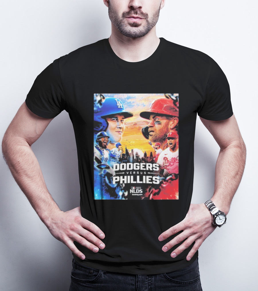 Los Angeles Dodgers Versus Philadelphia Phillies 2025 MLB NLDS Epic Showdown T-Shirt