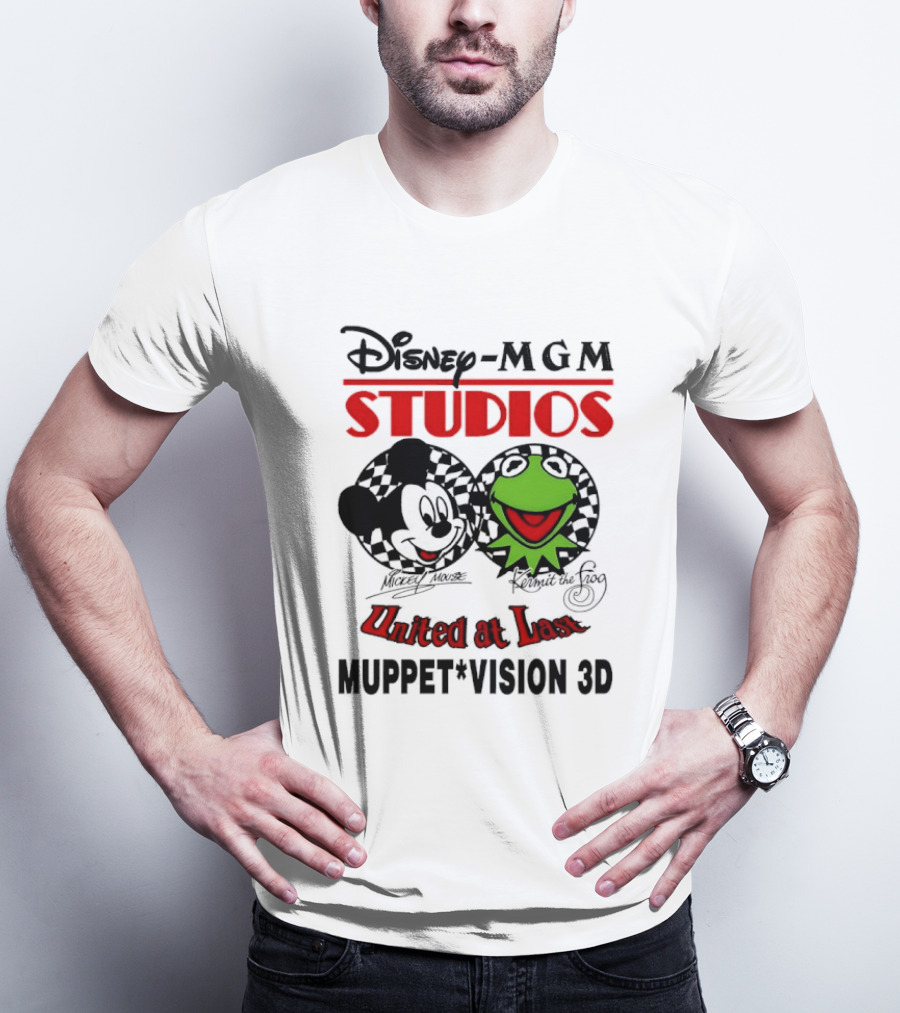 Disney MGM Studios United At Last Mickey Mouse Kermit The Frog Muppet Vision 3D T-Shirt