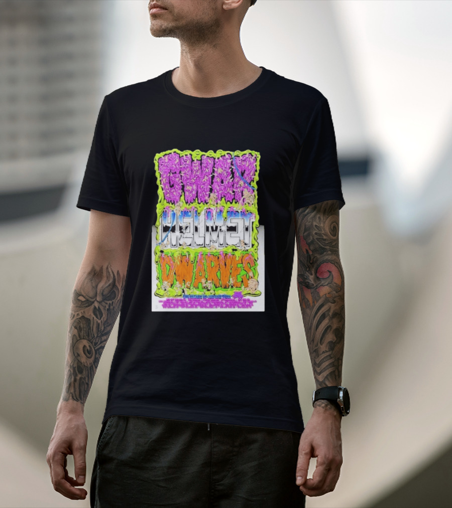 GWAR Helmet Dwarves 2025 Tour Dates And Locations T-Shirt
