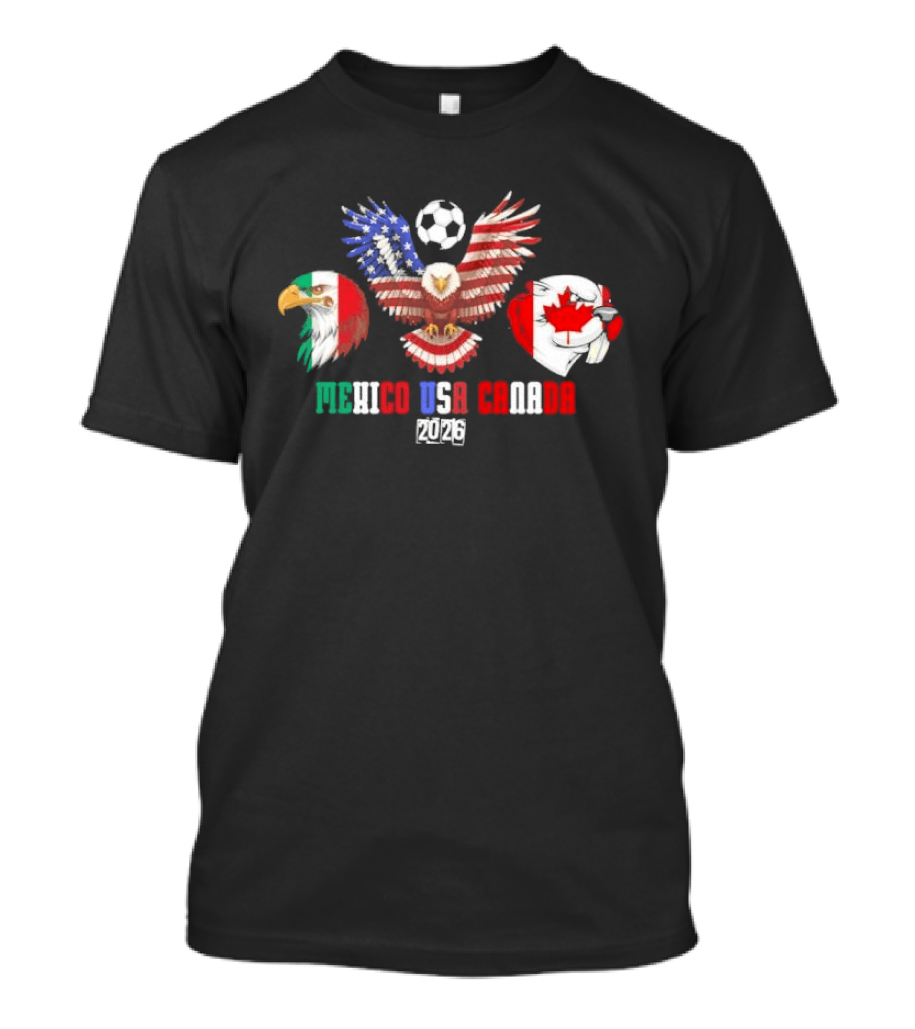 Mexico USA Canada 2026 Soccer Eagle Trio T-Shirt