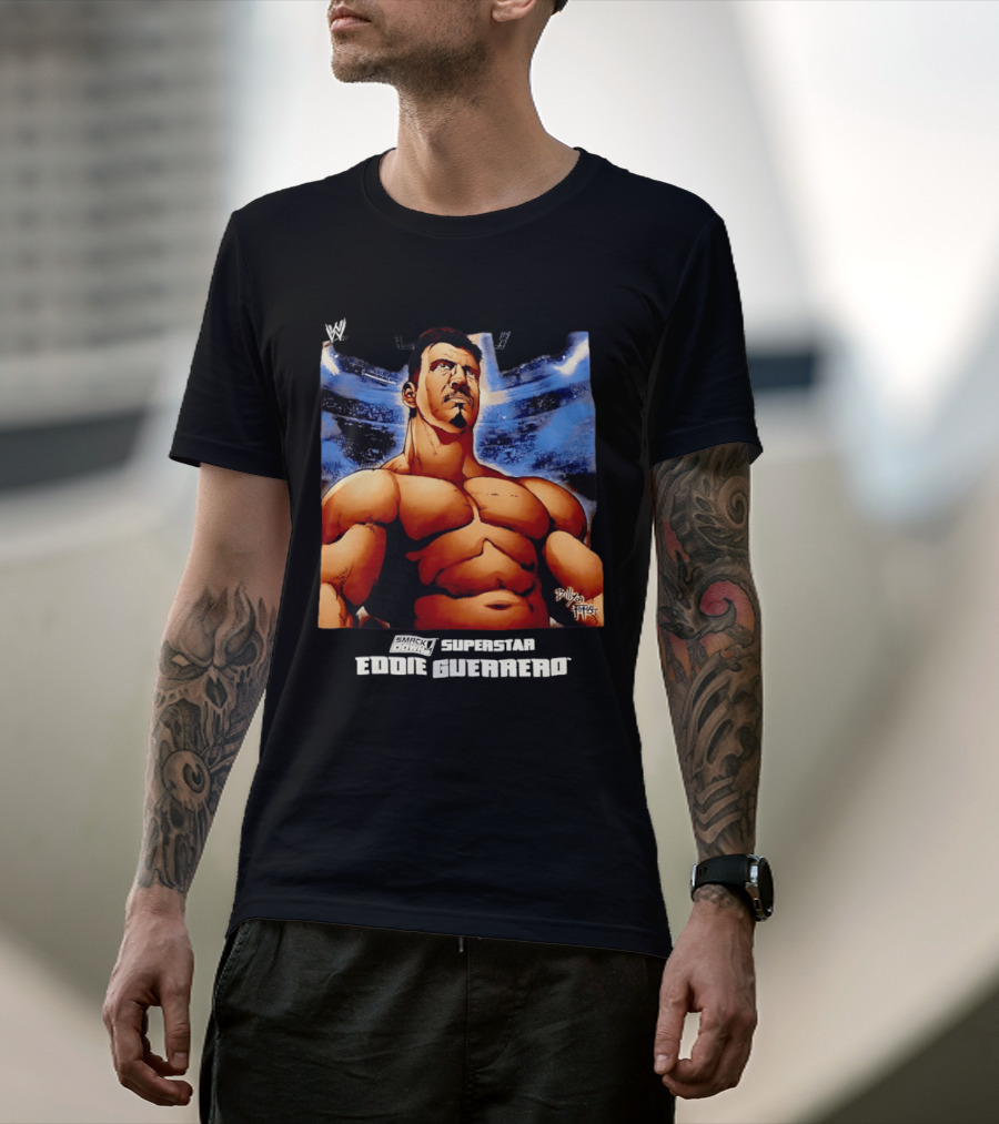 Eddie Guerrero WWE Superstar Bold Cartoon Illustration By Artist Billy Martinez T-Shirt