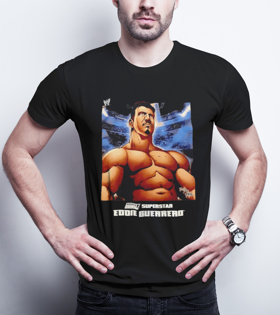 Eddie Guerrero WWE Superstar Bold Cartoon Illustration By Artist Billy Martinez T-Shirt