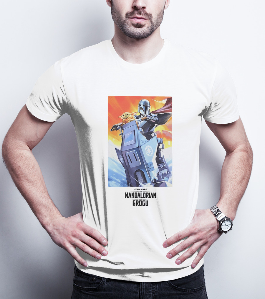 Star Wars The Mandalorian Grogu Riding Speeder Bike Adventure T-Shirt