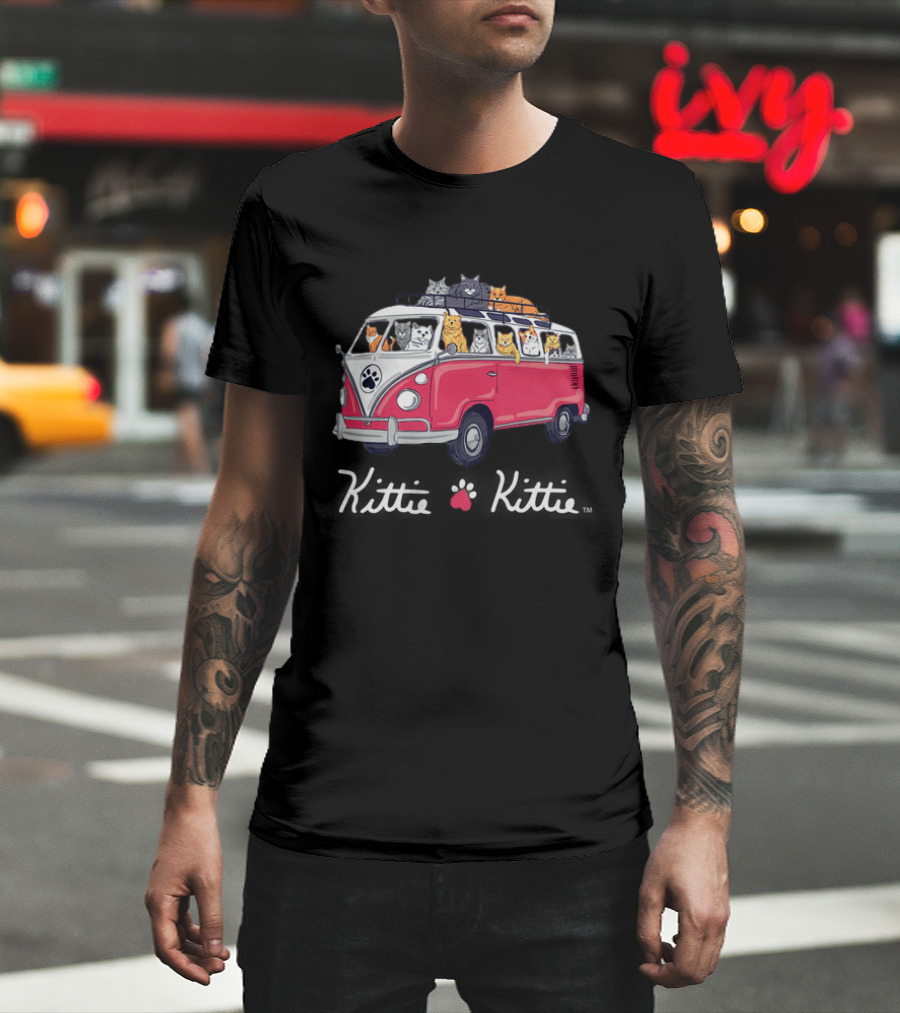 Rescue Bus Kittie Kittie Cat Van Adventure T-Shirt