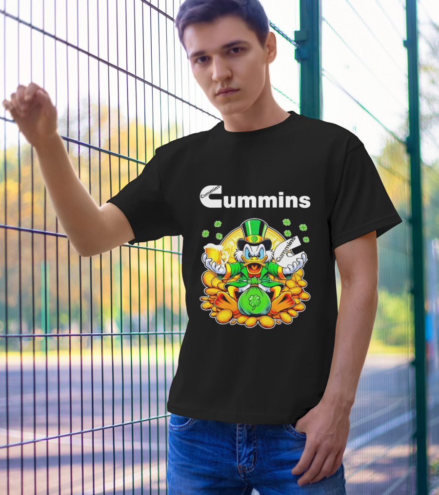 Cummins Scrooge McDuck St Patricks Day Coins And Beer Celebration T-Shirt