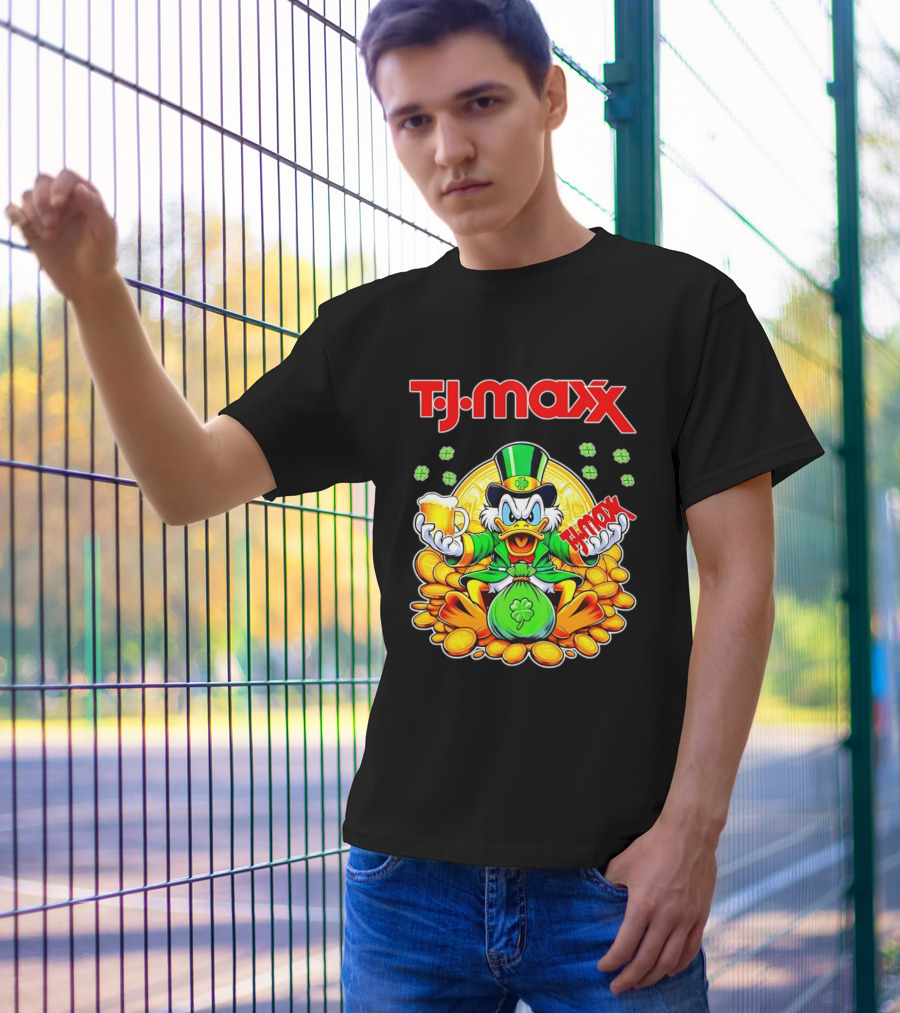 TJ Maxx Scrooge McDuck St Patricks Day Coins Beer T-Shirt