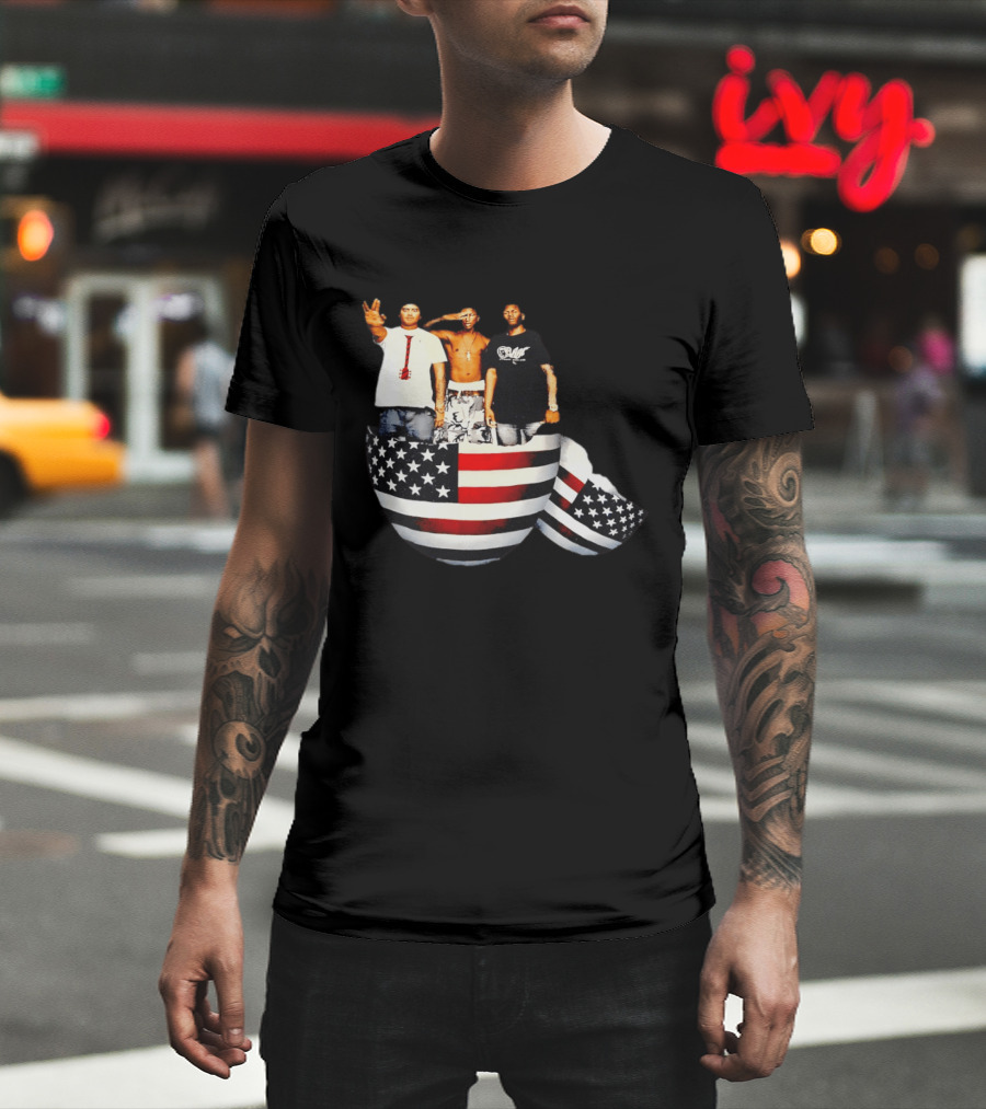 Pharrell Williams Chad Hugo Shae Haley USA Flag Egg Superimposed Image T-Shirt
