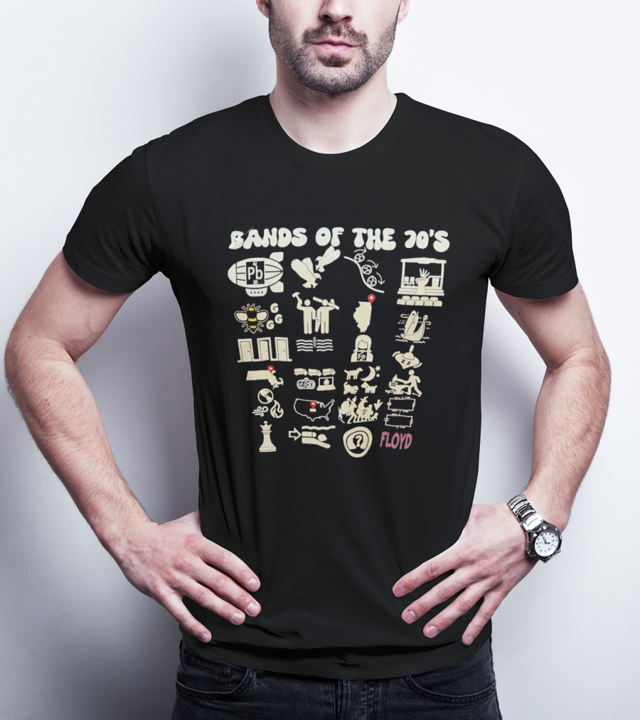 Bands Of The 70's Icons And Floyd T-Shirt