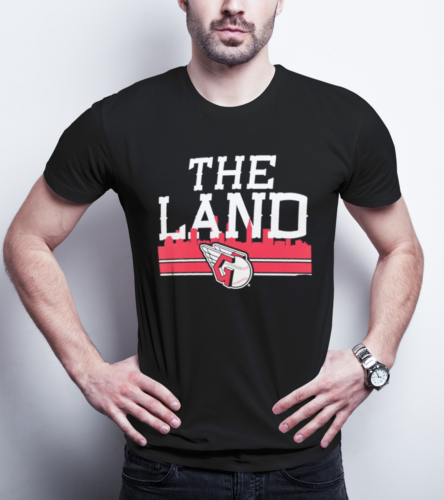 The Land Cleveland Guardians Baseball Skyline T-Shirt
