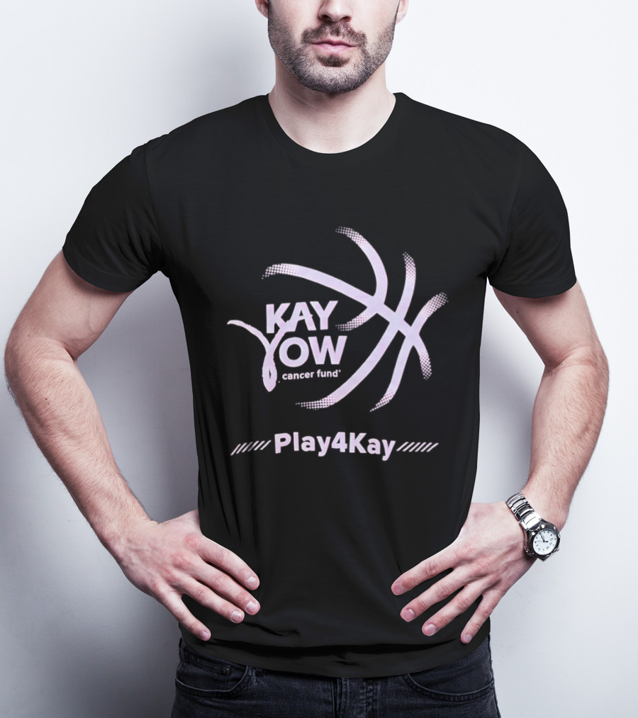 Kay Yow Cancer Fund Play4Kay Basketball Pink Ribbon Support Awareness T-Shirt