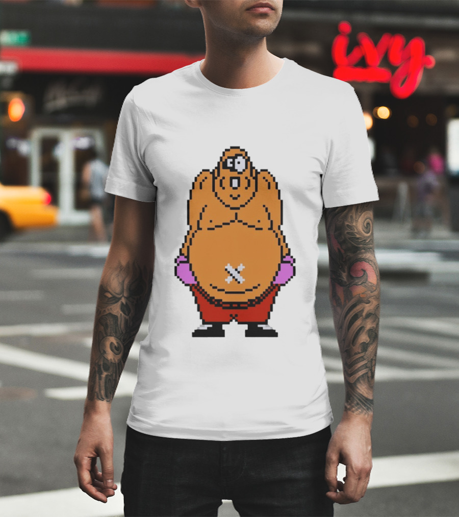 King Hippo Pixel Art From Mike Tyson's Punch Out!! NES Game T-Shirt