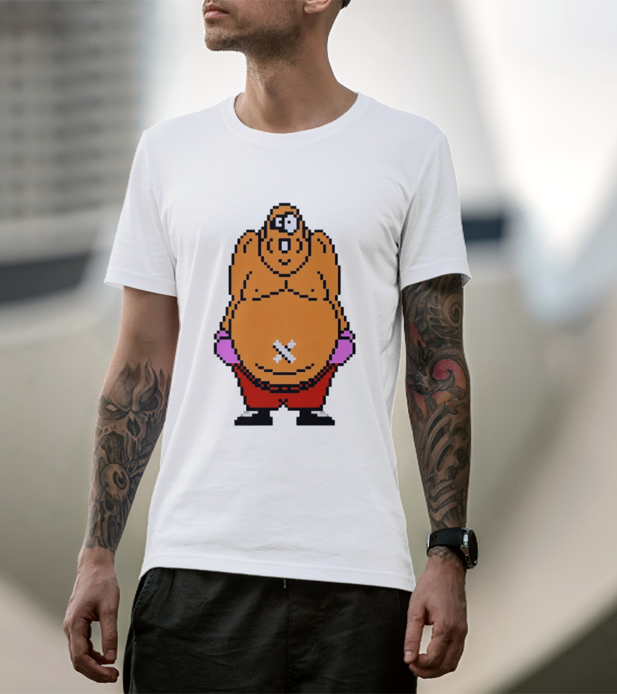 King Hippo Pixel Art From Mike Tyson's Punch Out!! NES Game T-Shirt