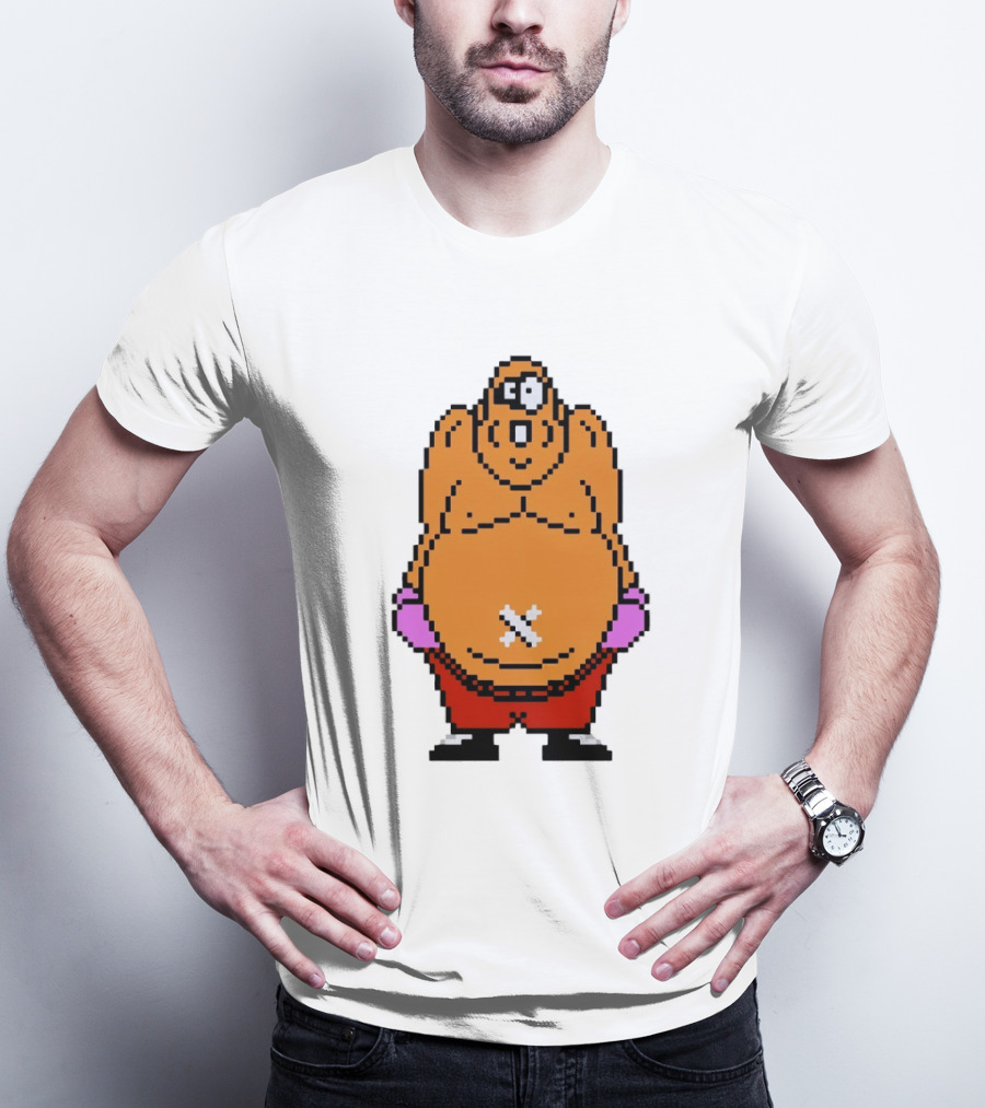 King Hippo Pixel Art From Mike Tyson's Punch Out!! NES Game T-Shirt