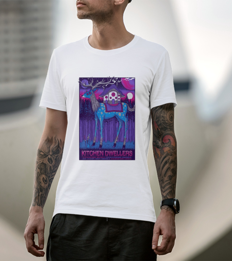 Kitchen Dwellers California Tour February 2026 Mystic Deer T-Shirt