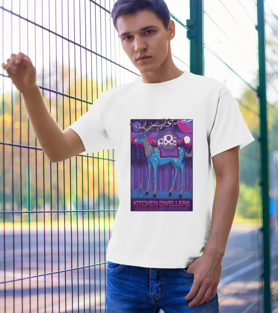 Kitchen Dwellers California Tour February 2026 Mystic Deer T-Shirt