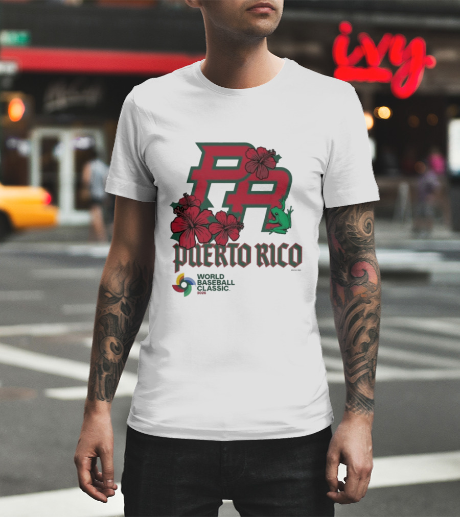 Puerto Rico 2026 World Baseball Classic Hibiscus Coqui T-Shirt