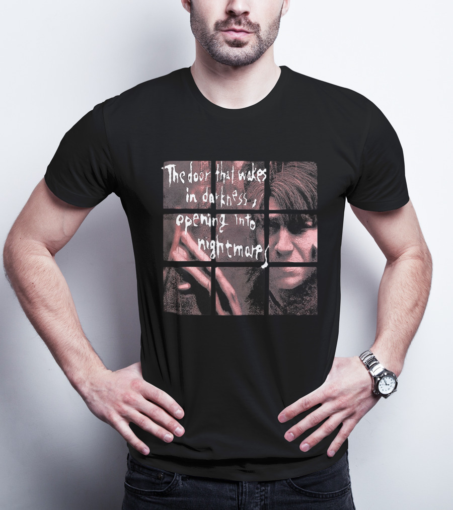The Door That Wakes In Darkness Opening Into Nightmares Horror Montage T-Shirt