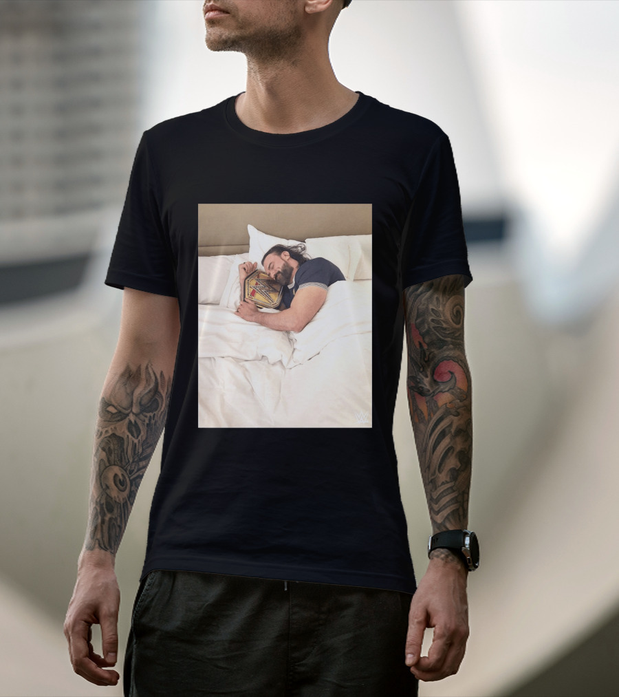 Drew McIntyre WWE Champion Sleeping Image T-Shirt