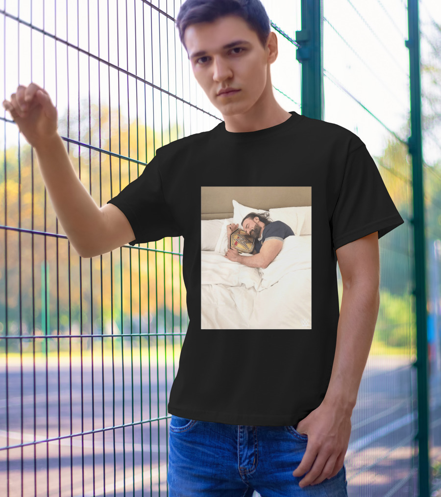 Drew McIntyre WWE Champion Sleeping Image T-Shirt