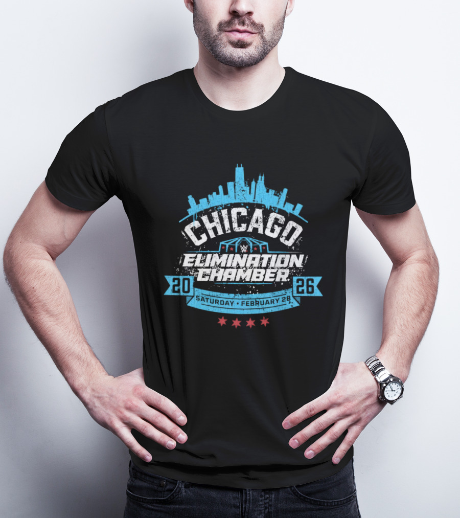 Elimination Chamber 2026 Chicago February 28 Event WWE Tribute Skyline T-Shirt