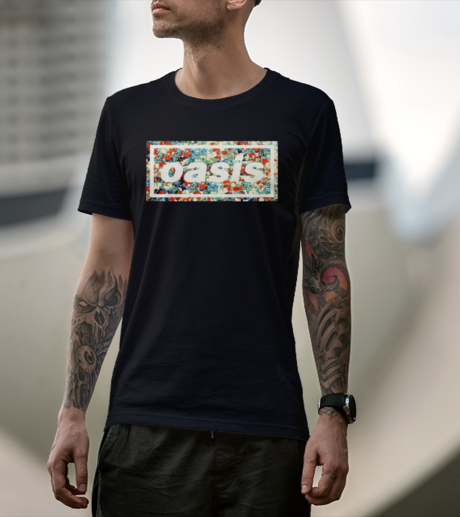 Oasis Don't Look Back In Anger Floral Pattern Decca T-Shirt