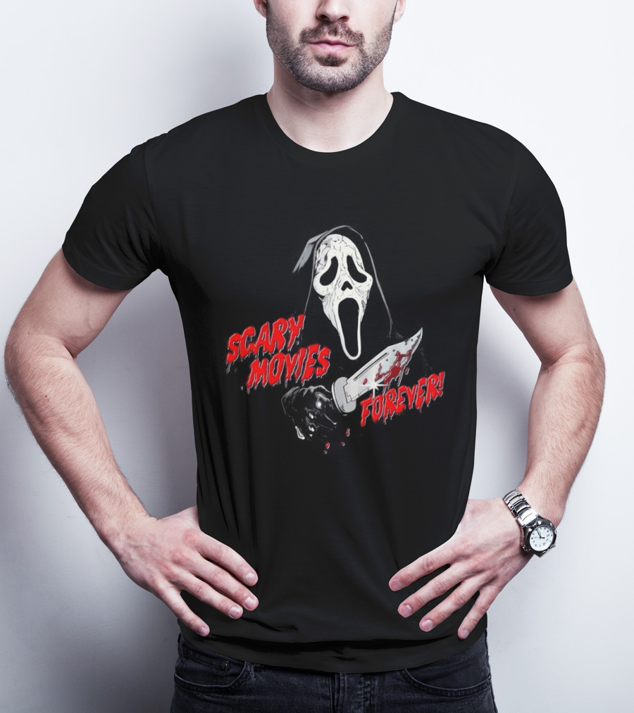 Ghostface Scary Movies Forever Knife Scream T-Shirt