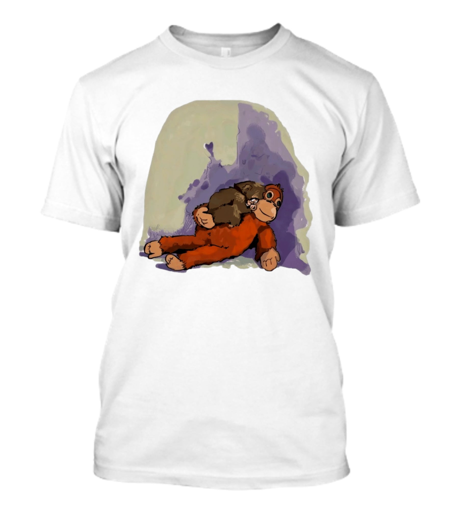 Punch Monkey Plushy Baby Monkey Snuggling T-Shirt