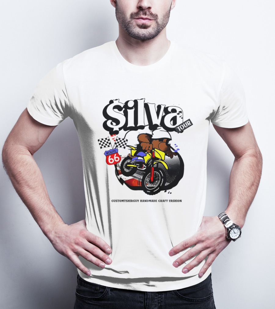 Silva Tour Motorbike Route Customtshirguy Handmade Craft Fashion T-Shirt