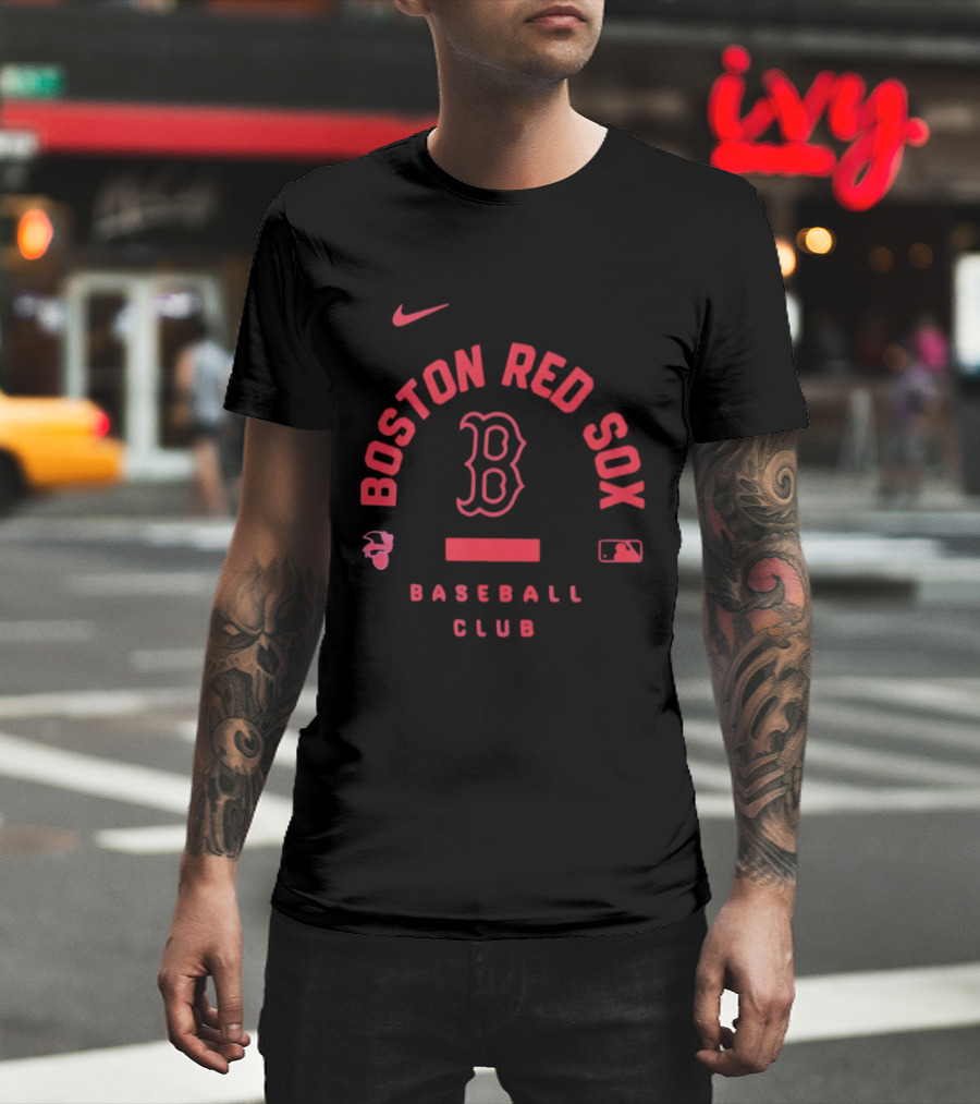 Boston Red Sox Baseball Club Nike Logo MLB T-Shirt