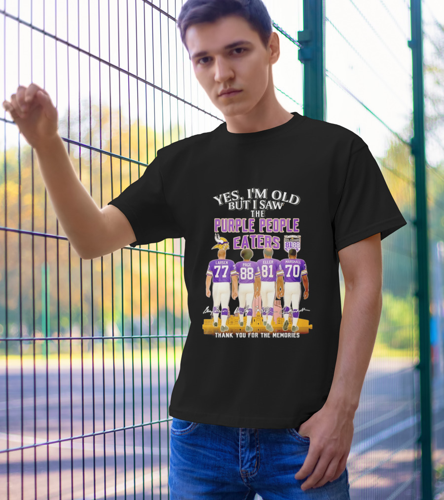 Minnesota Vikings Purple People Eaters NFL Champs City Skyline Marshall Eller Page Larsen T-Shirt